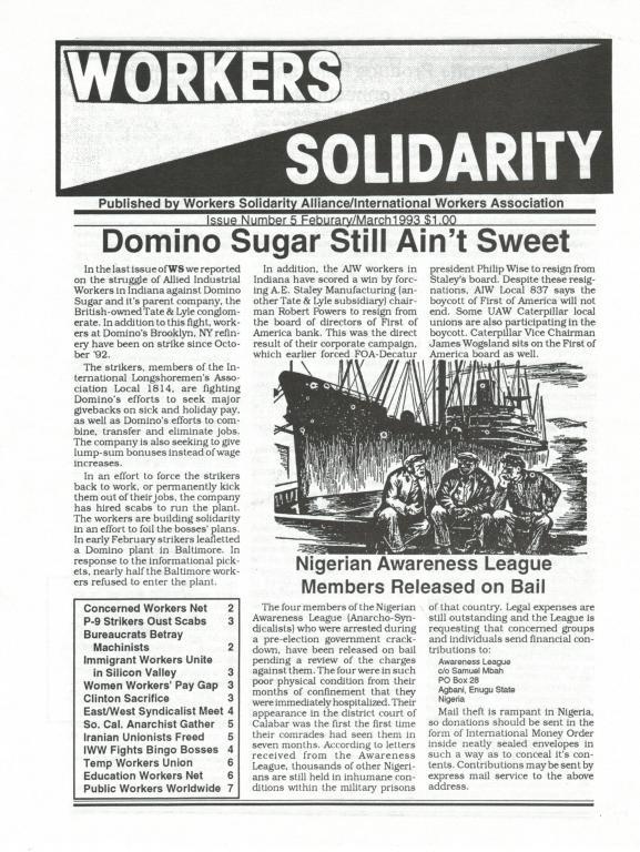 Workers Solidarity Wsa Iwa 5 February March 1993